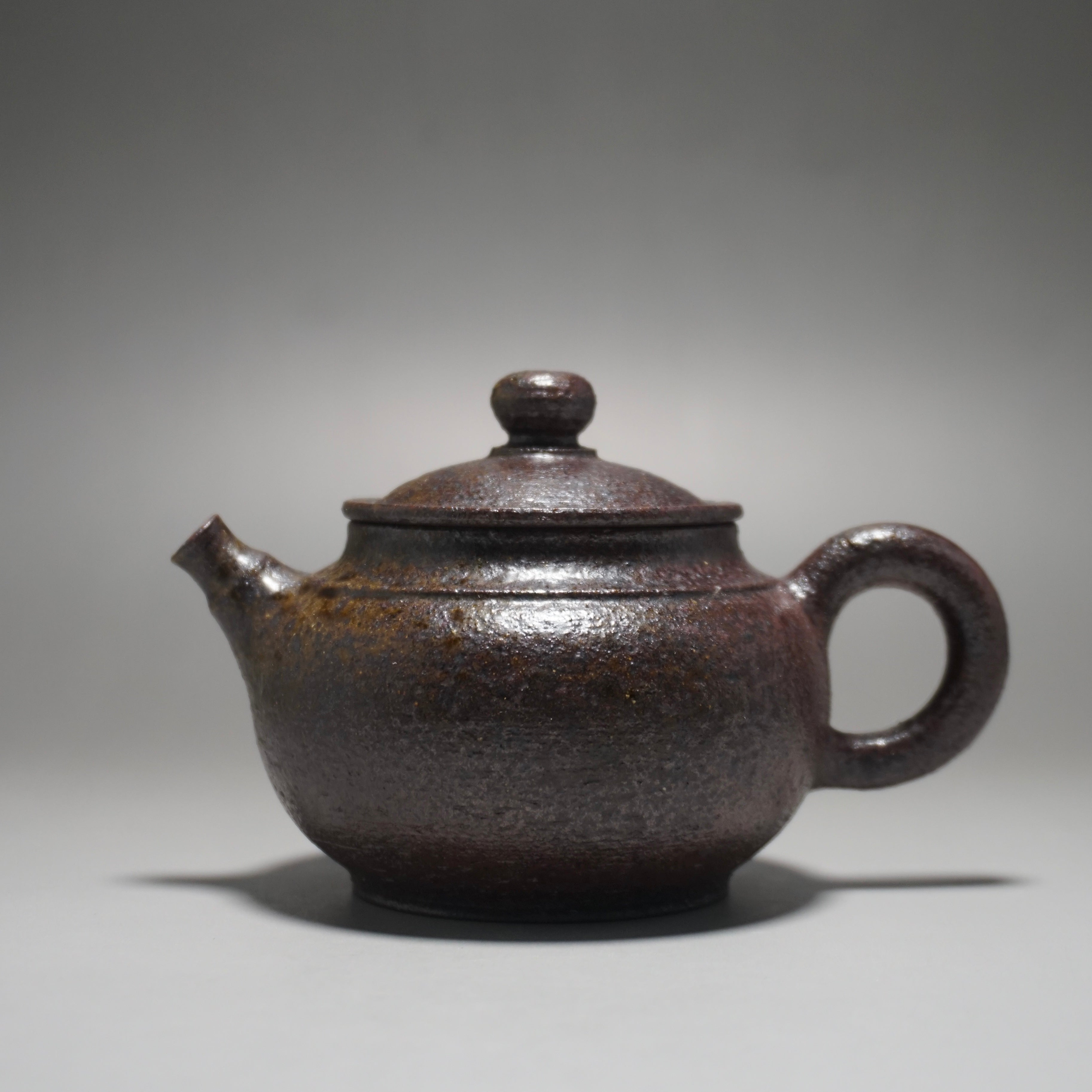 Wood Fired Round Rustic Nixing Teapot by Li Wenxin 李文新柴烧坭兴壶 155ml ...